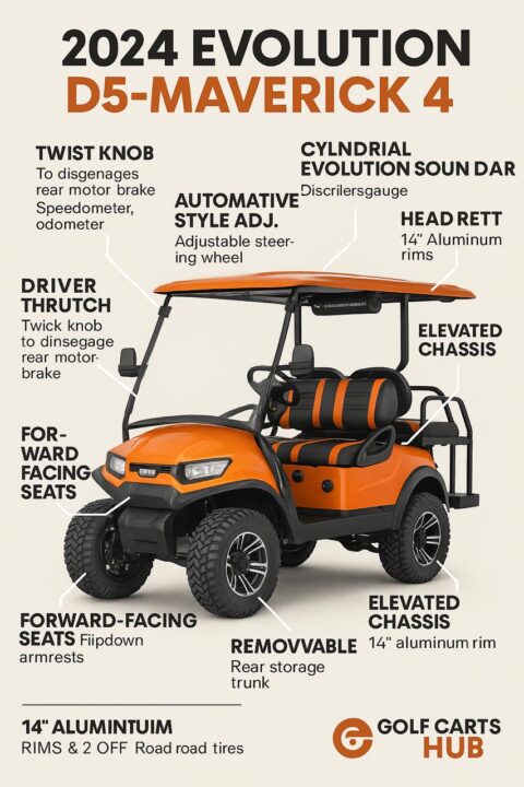 Buy 2024 Evolution D5-Maverick 4 Seater Electric Golf Cart — New — Off ...